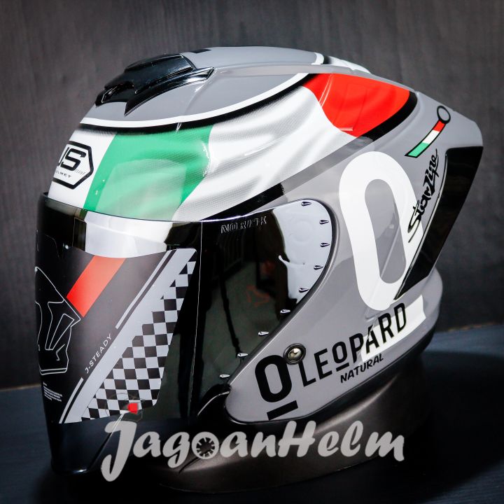 JS ARMOR MOTIF LEOPARD | HALF FACE SNI | Lazada Indonesia