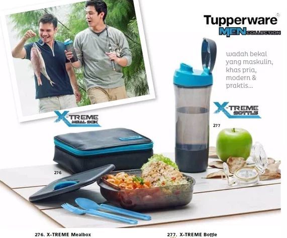 Tupperware Xtreme Meal Box Xtreme Lunch Box dan Xtreme Bottle / Crystal ...