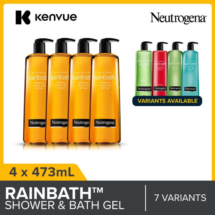[Bundle of 4] Neutrogena Rainbath Refreshing Shower and Bath Gel 473ml (Available in 6 variants ...