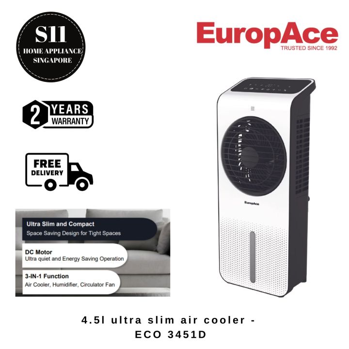 EUROPACE ECO 3451D : 4.5L ULTRA SLIM AIR COOLER - 3 YEARS MOTOR ...