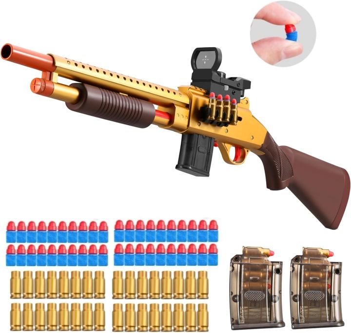 Pump Toy Realistic Barrel Shell ejecting Foam Blaster Soft Bullet ...