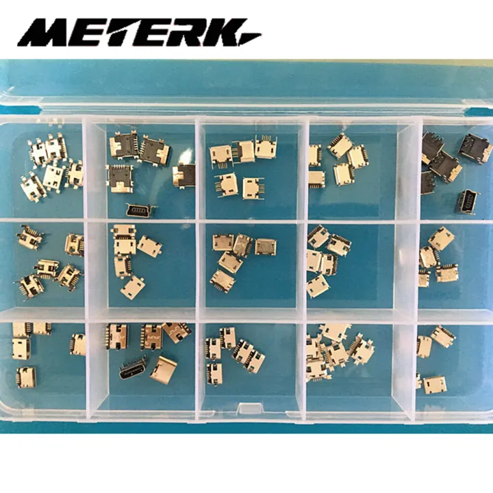 Meterk ชุดหัวแจ็คเสียบซ็อกเก็ต SMT ตัวเมียหัวเชื่อมต่อแบบไมโคร USB ได้หลายสเปคอัจฉริยะ | Lazada ...