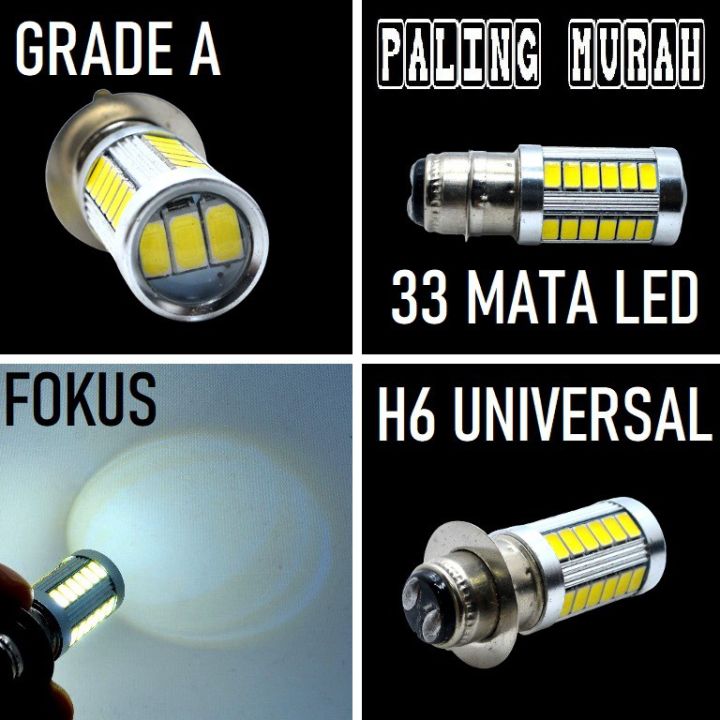 Lampu LED Depan Motor H6 33 Mata / Titik Led Soket H6 Matic Bebek ...