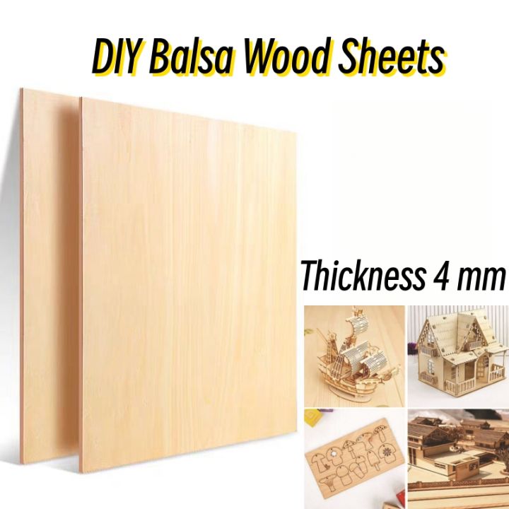 2pcs 4mm A4 A3 DIY Balsa Wood Sheets For Sustainable Crafts Model Not ...
