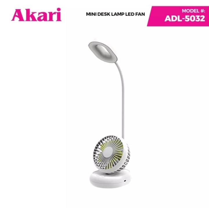 Akari 4” Rechargeable Mini LED Desk Lamp Fan - ADL-5032F | Lazada PH