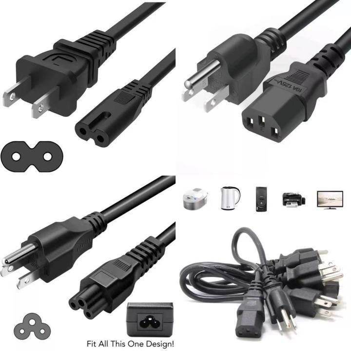 2pin/3Pin power extension cords US plug power cable 1/1.5M Meter | Lazada PH