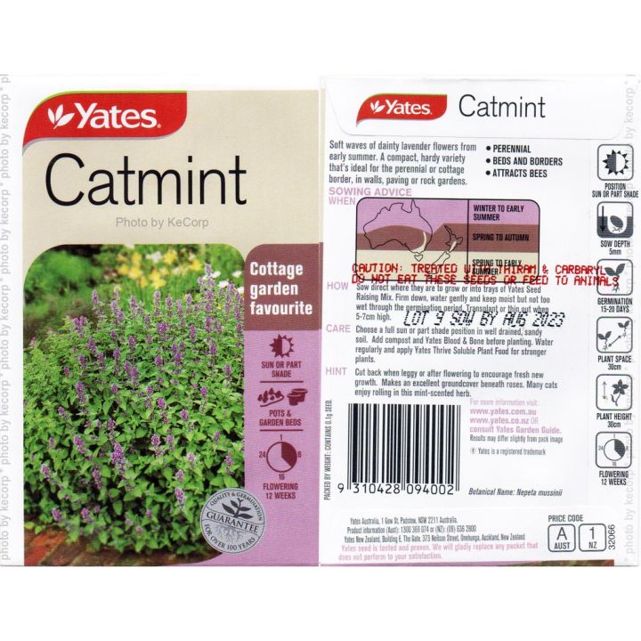 Yates Catmint Seeds Original PAckaging - Sold per Pack per Variety ...