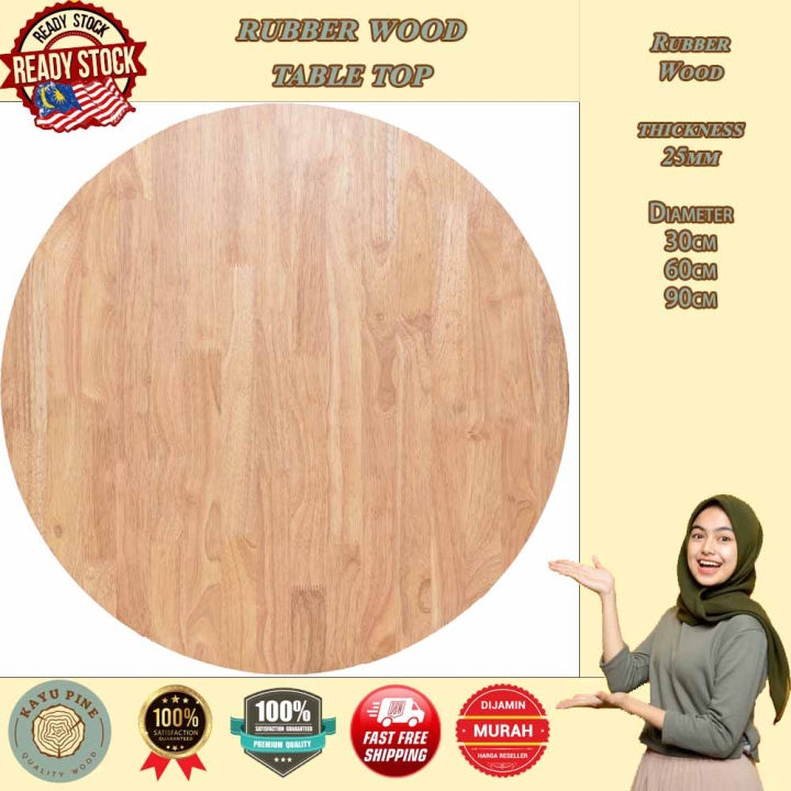Rubber Wood Table Top Solid Kayu Round Square Table Top Shape Kopi ...