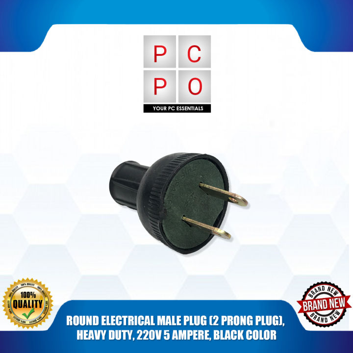 ROUND ELECTRICAL MALE PLUG (2 PRONG PLUG), HEAVY DUTY, 220V 5 AMPERE ...