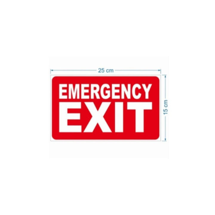 stiker rambu 25x15cm EMERGENCY EXIT sign rambu k3 | Lazada Indonesia
