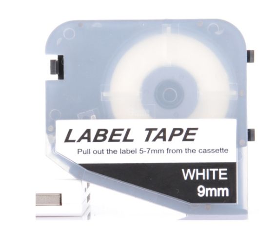 LABEL TAPE ลาเบลขาว กว้าง 9-12 มม. ยาว 8 เมตร สำหรับเครื่องพิมพ์ปลอก ...