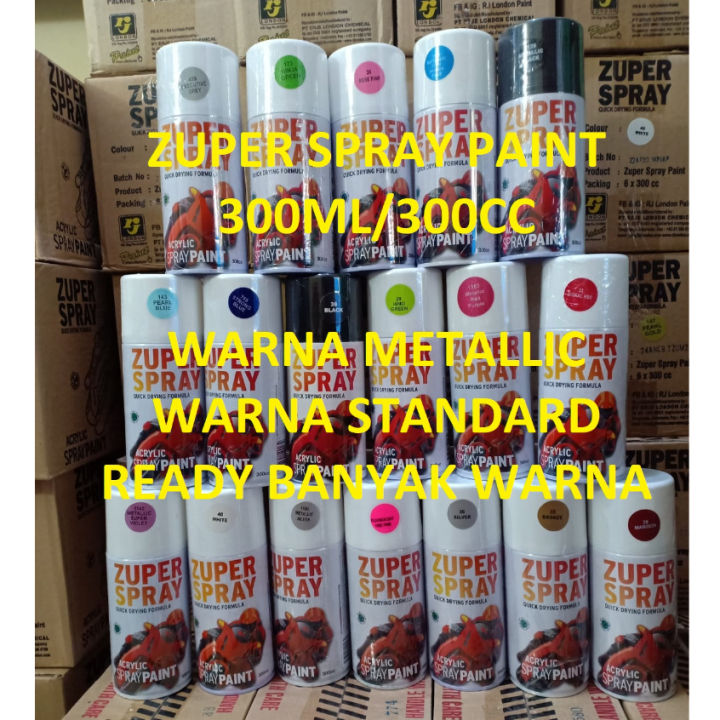 Pilok Pilox Cat Semprot Zuper Spray Paint Warna Metallic 300ml Hitam ...