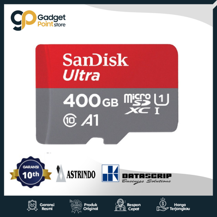 Memori 400GB SanDisk Micro SD Ultra A1 up to 120Mbps Class 10 - 10 ...