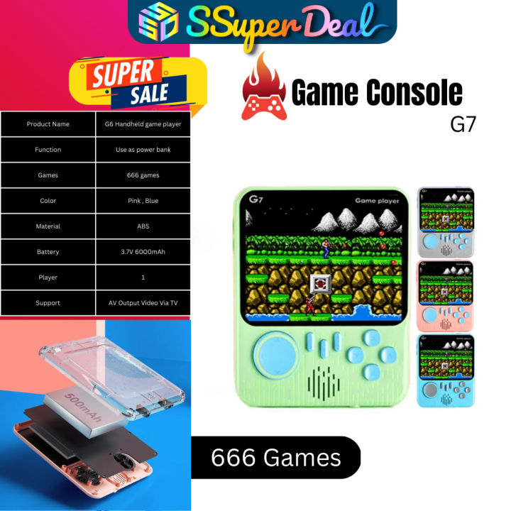 G7 3.5inch High-Defination Retro Handheld Game Console Supports TV 666 ...