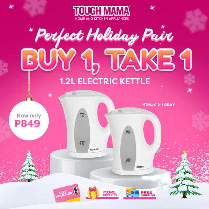 Tough Mama NTMJK12-1 Plastic White Electric Kettle 1.2L Size Automatic ...