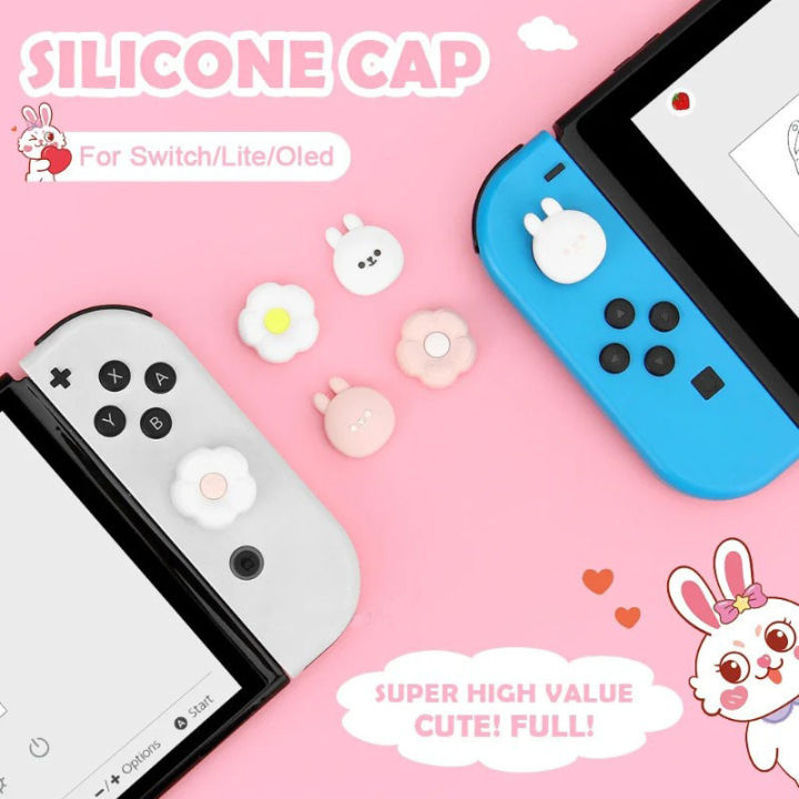 4Pcs/Set Cute Nanci Silicone Soft Thumb Stick Grip Cap Joystick Cover For Nintendo Switch ...