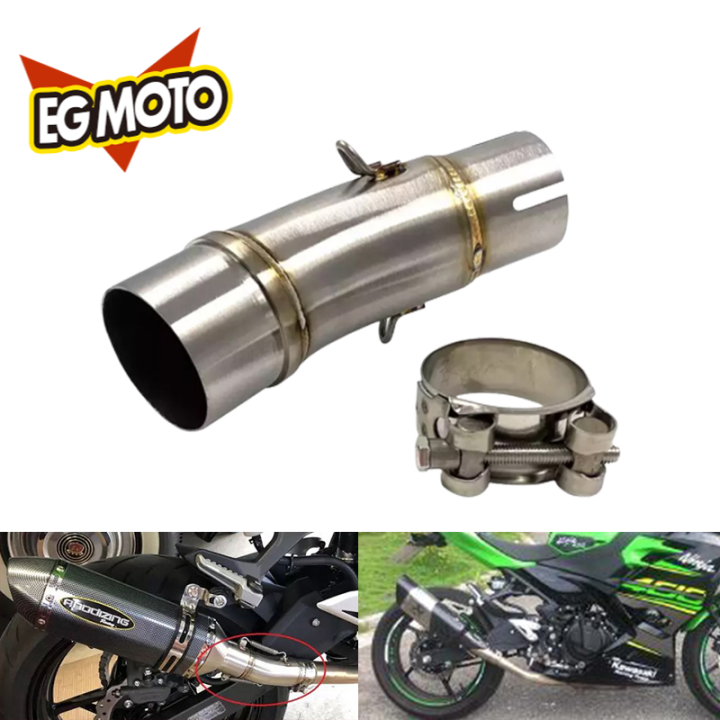 Universal MotorcycleExhaust MufflerMiddle Stainless steel Mid Link Pipe ...