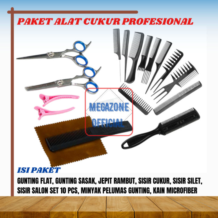 Paket Gunting Rambut Steanles Set Plus sisir set Dompet Bag Komplit ...