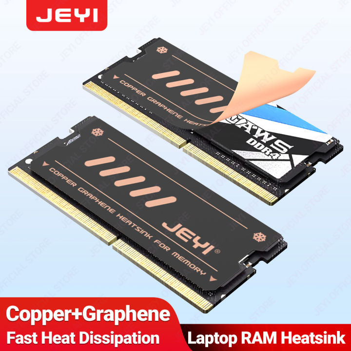 JEYI Graphene Laptop RAM Heatsink, Dual-Layer Graphene and Copper Foil Design Cooler Memory ...