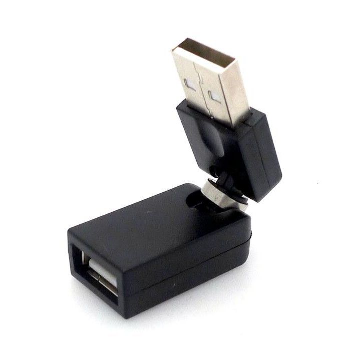 USB 2.0 360 Degree Rotation A Male to USB A Female Connector Adapter ...