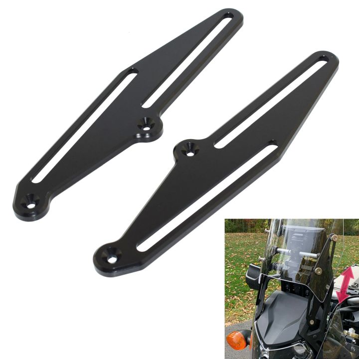 Black Motorcycle Front Windscreen Windshield Screen Shield Adjuster ...