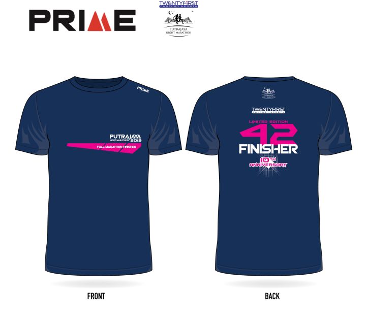 Putrajaya Half Marathon 2019 Finisher Tee 42KM Navy Unisex (Off Season ...