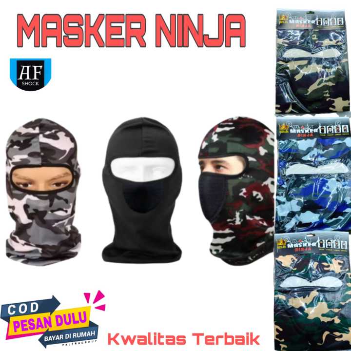 Masker Ninja Model Topeng Motif Army Dan Polos Penutup Muka h | Lazada ...