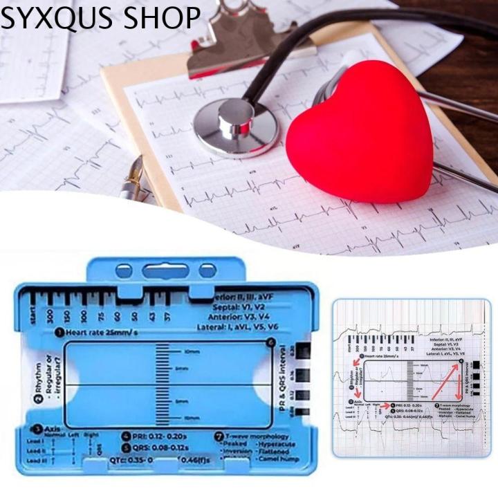 SYXQUS Portable Pocket ECG 7 Step Ruler Card Interpretation Clear ECG ...