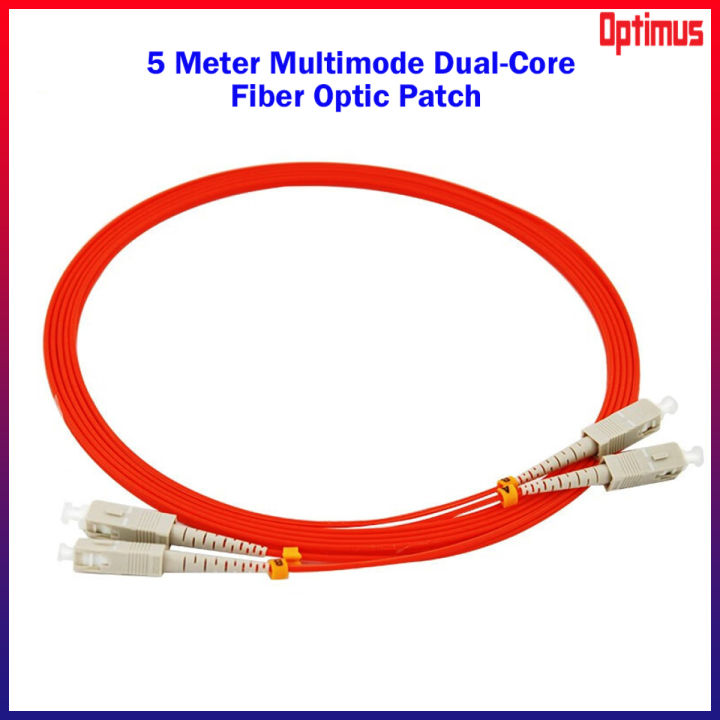 5 Meters SC to SC Multimode Duplex 50/125um Dual-Core Fiber Optic Patch ...