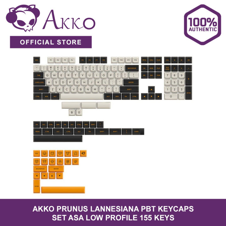 Akko Carbon Retro PBT Keycaps Set ASA Low Profile 155 Keys | Lazada PH