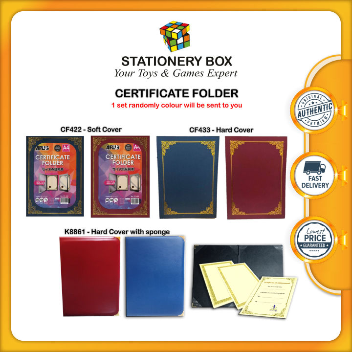 APlus A4 Certificate Folder - Soft Cover with PVC window / Hard Cover ...