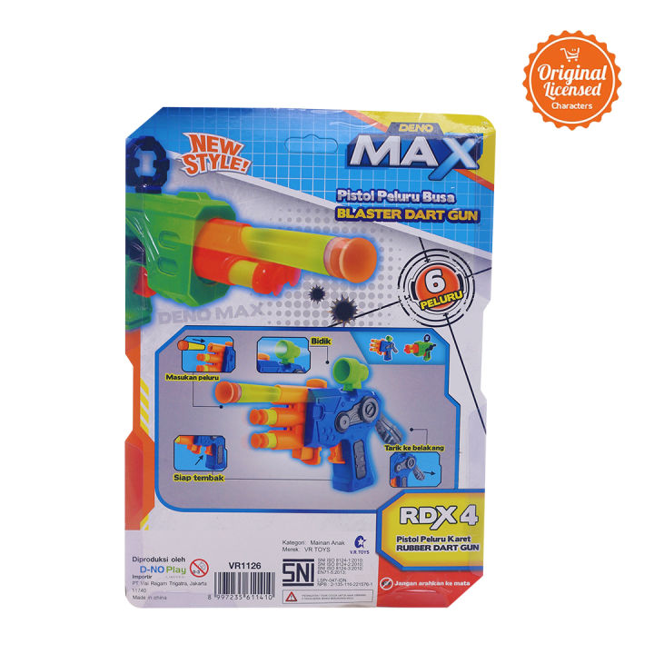 Mainan Anak Pistol Peluru Karet Rubber Dart Gun Deno Max | Lazada Indonesia