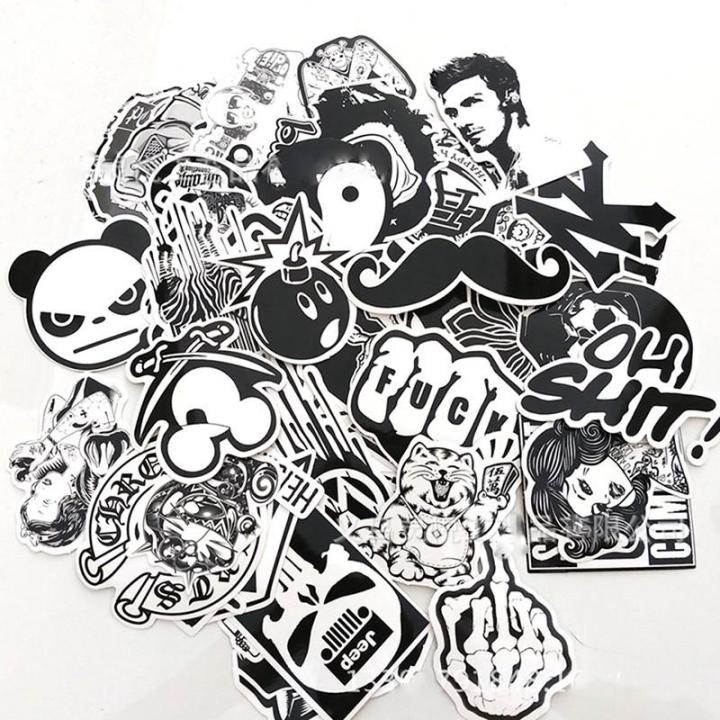 Sticker dán xe, dán mũ, dán laptop... Chủ đề HÌNH ĐEN TRẮNG | Lazada.vn