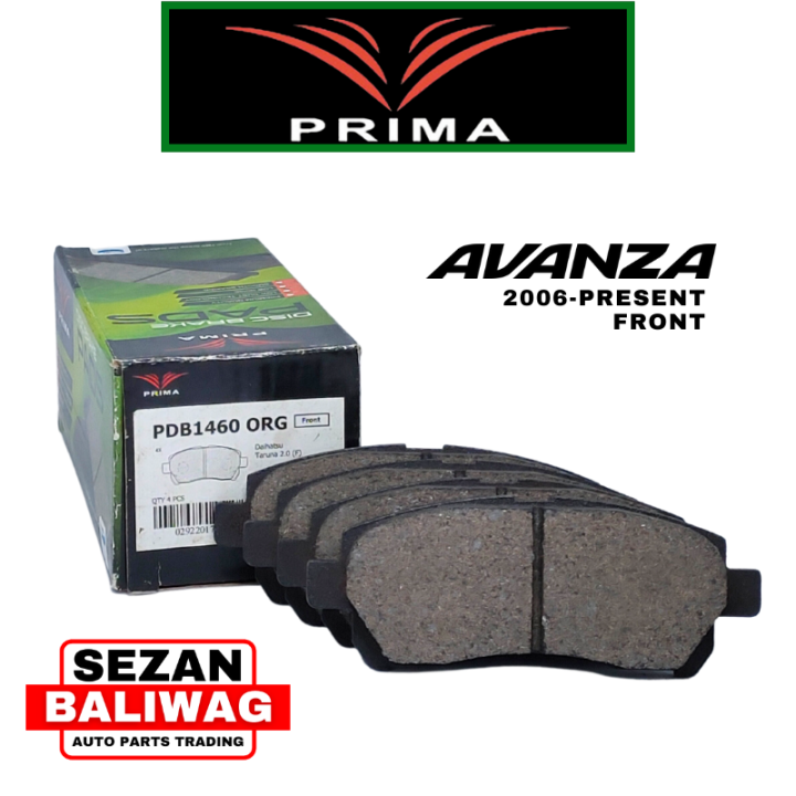 PRIMA FRONT BRAKE PADS SET TOYOTA AVANZA 2006-2021 PDB1460 | Lazada PH