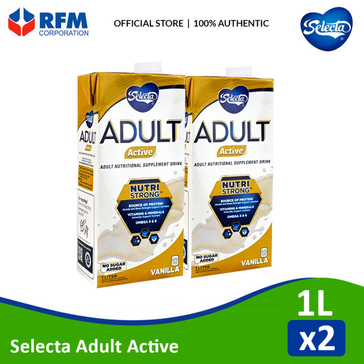 Selecta Adult Active Nutritional Supplement Milk Drink 1L (Set of 2s ...