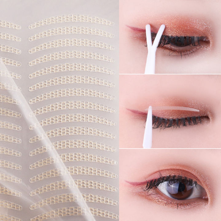DM Glue-free Lace Olive Shaped Double Eyelid Patch Mesh Hollow-out ...