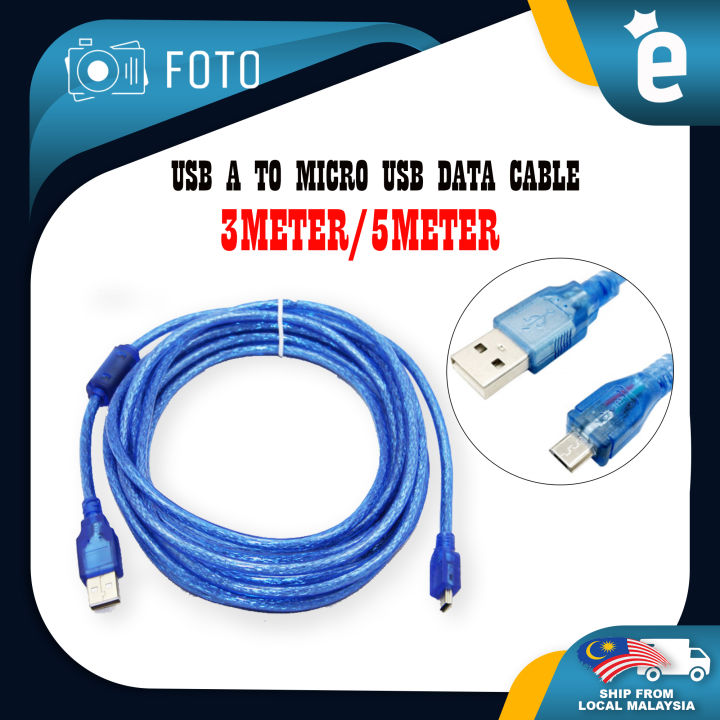 FOTO USB A TO MICRO Transparent Blue Micro USB 2.0 USB DATA CHARGER ...