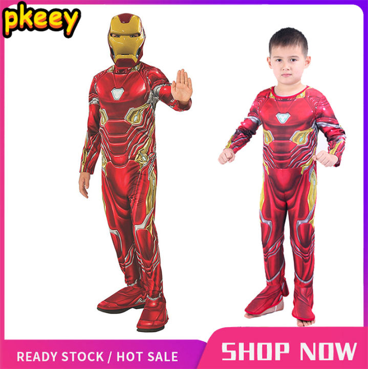 Superher Iron Man Cosplay Costume for Kids Boys Superhero Set Halloween ...