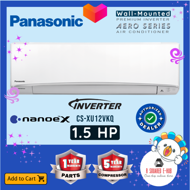 Panasonic Aircon Wall Mounted Split Type Premium Inverter Aero Series ...