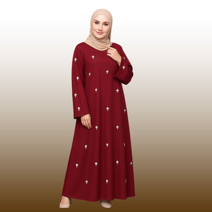 Jubah Sulam Ayesha | Abaya Sulam Eksklusif | Dress Coquette Elegant ...