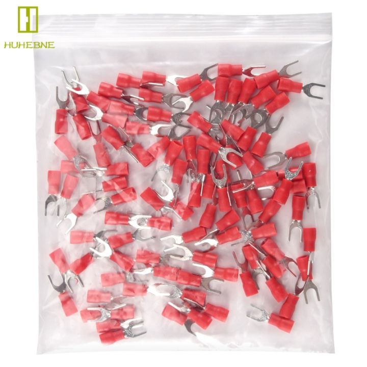 100 Pcs 4mm Fork AWG 22-16 Pre Insulated Terminal Cable Lug | Lazada PH