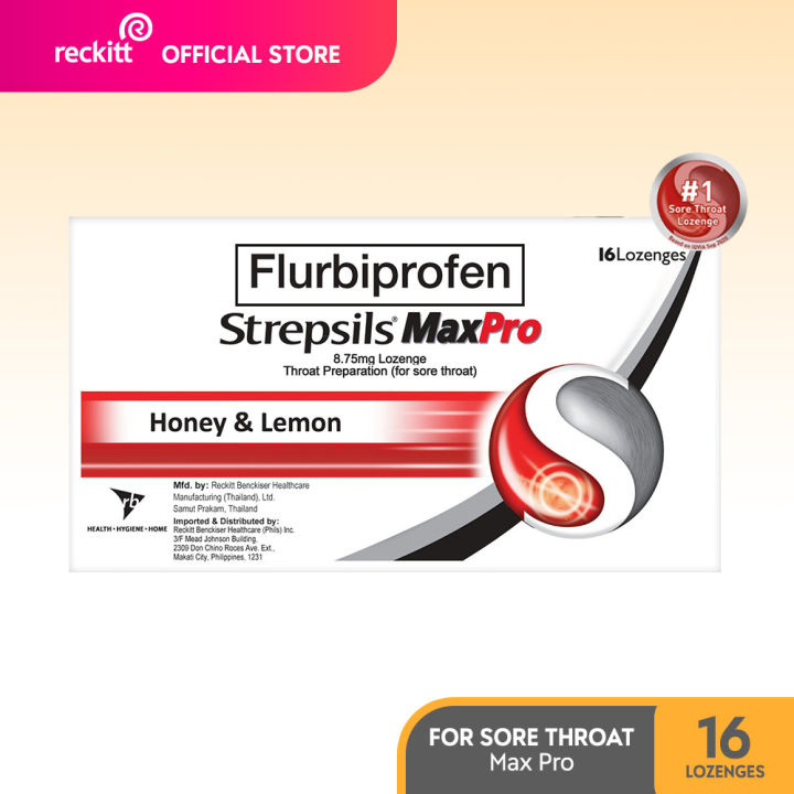 Strepsils Max Pro Medicine Lozenges Pack of 8 x 2 (16 pcs) for Inflamed ...