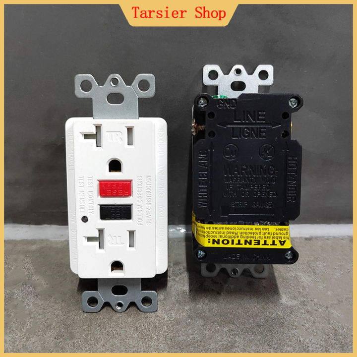 250V 20A GFCI Duplex Safety Outlet Wall Socket Leakage Protection ...