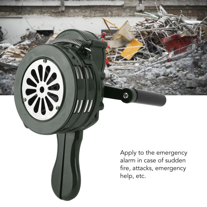 Emergency Safety Manual Siren Hand Crank Alarm 110db Aluminum Alloy ...