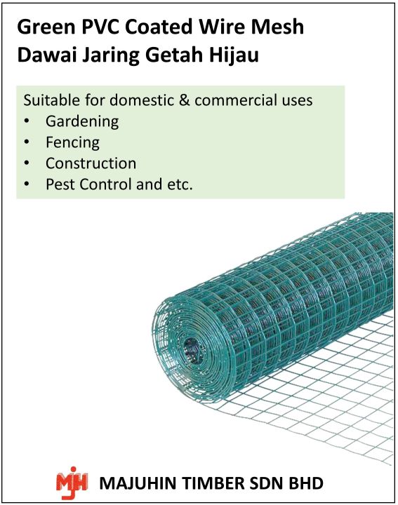 Green PVC Coated Galvanized BRC Welded Wire Mesh Dawai Getah Hijau 50 ...