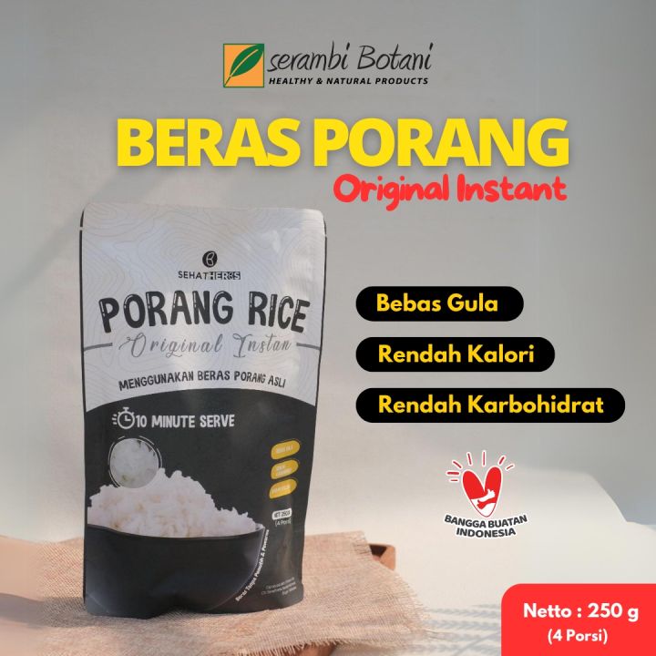 Beras Porang Instan Beras Diet Rendah Kalori 250gr Rasa Original/Nasi ...