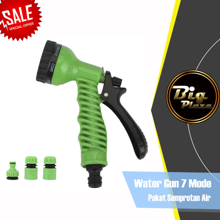 Paket Semprotan Air dan Sambungan Selang Water Gun 7 Mode Semprot A040 ...