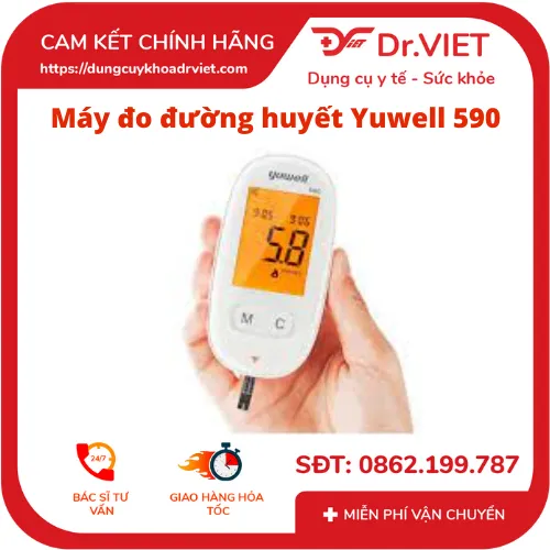 Máy đo đường huyết Yuwell 590 (Máy đo +10 que và 10 kim) chính hãng cao ...