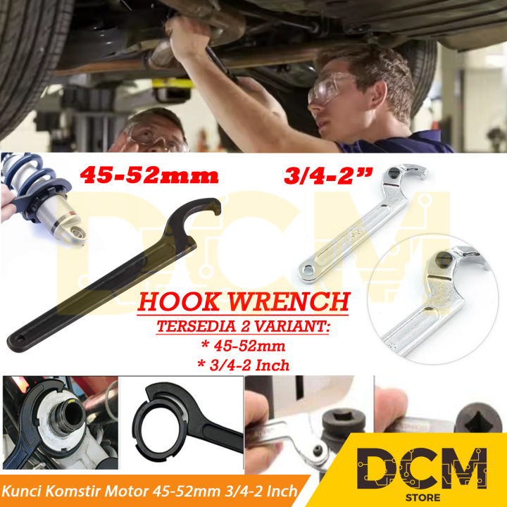 Hook Wrench Kunci Komstir Motor 45-52mm 3/4-2 Inch Konci Kait Pass ...
