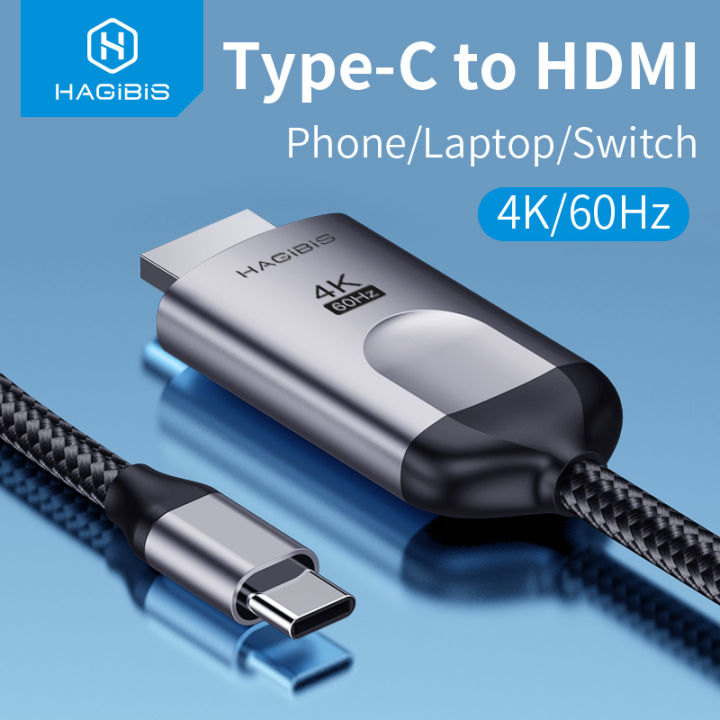 Hagibis USB C to HDMI Adapter 4K 60Hz Cable 1.8M Type C to HDMI Male Adapter Cable for MacBook ...